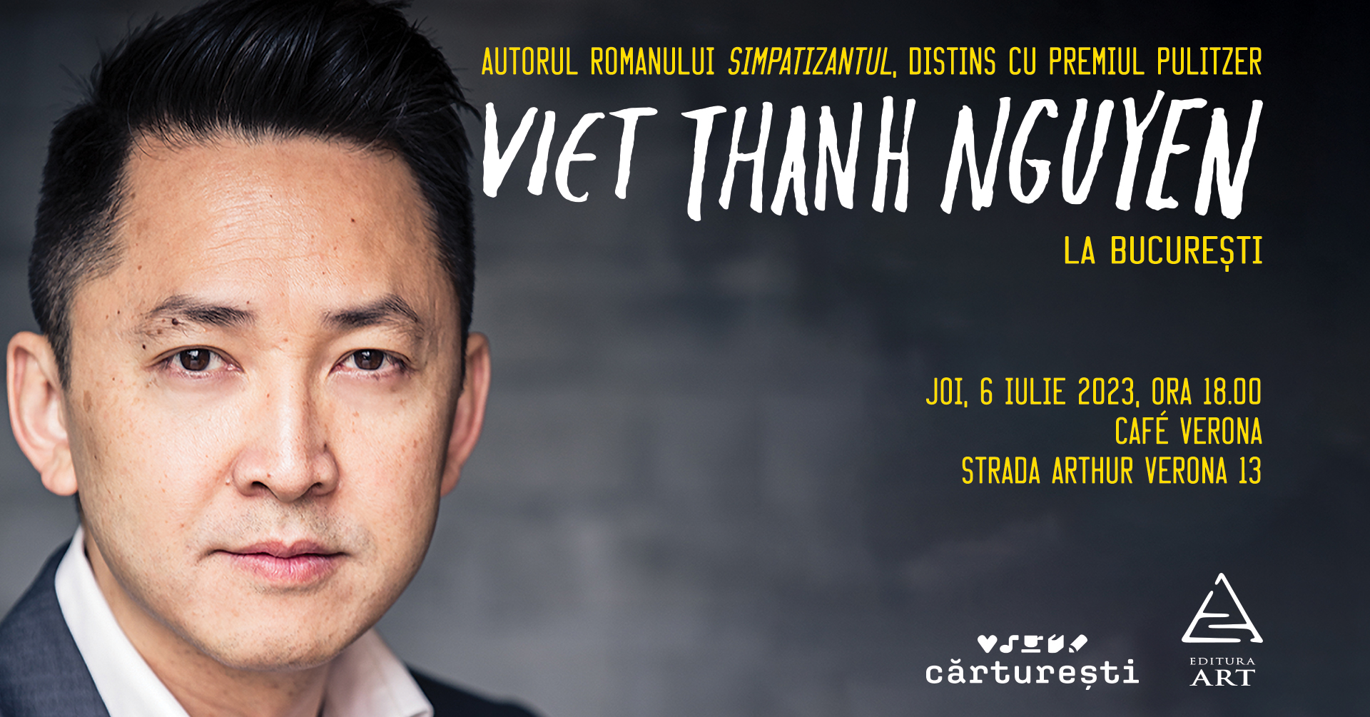 Viet Thanh Nguyen, autor distins cu Premiul Pulitzer, vine la București